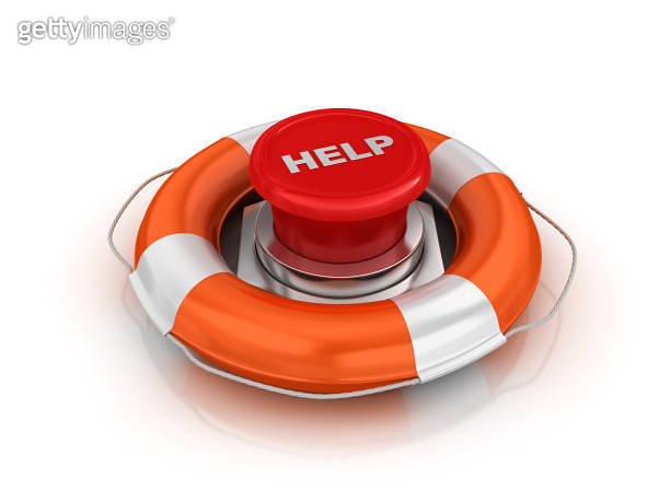 HELLP Push Button with Life Belt - 3D Rendering (1066663092) - 게티이미지뱅크