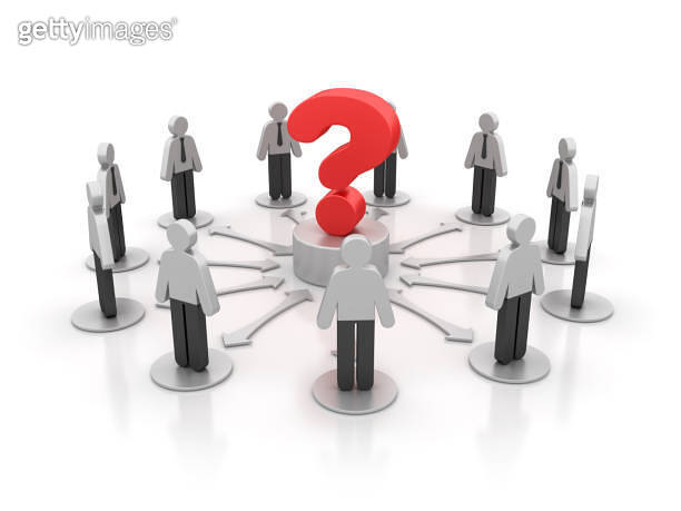 Pictogram Teamwork with Question Mark - 3D Rendering 이미지 (914997934 ...