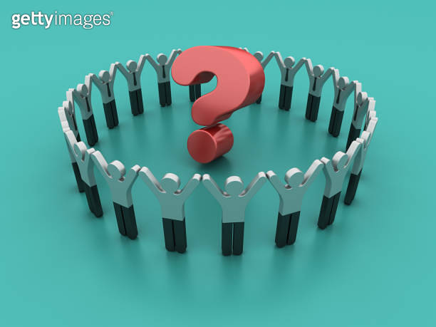 Pictogram Teamwork with Question Mark - 3D Rendering 이미지 (938548616 ...