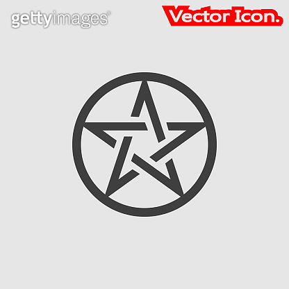 Pentacle icon isolated sign symbol and flat style for app, web and digital design. 이미지 ...