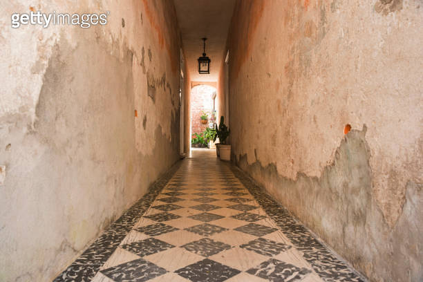 Charleston South Carolina Exterior Hallway with Checkered Floor ...