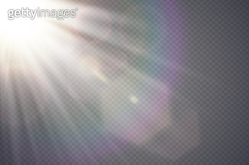 Vector transparent sunlight special lens flare. Abstract diagonal sun ...