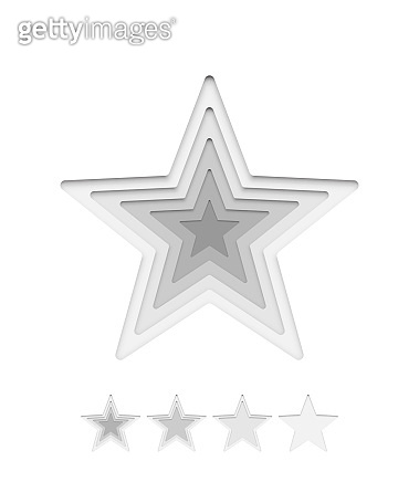 Star shape set. Paper art of white stars. Vector illustration. 이미지 ...