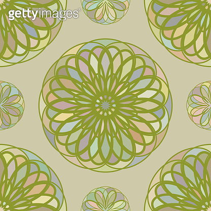 seamless pattern from the circular repeating mosaic elements ...