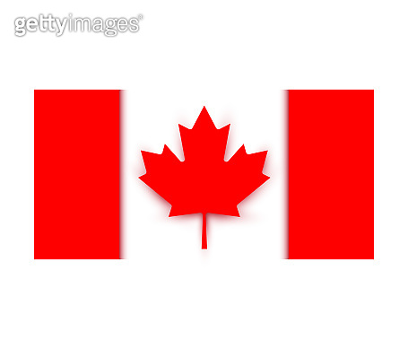 Stylized Canadian flag with shadows isolated on white. Vector ...