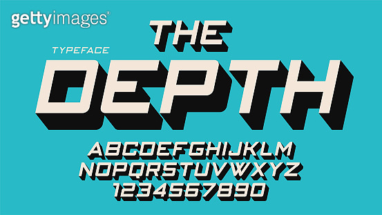 The Depth vector decorative font design, alphabet, typeface, typ 이미지 ...