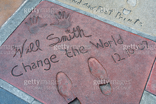 Footprint and hand prints of Superstar Will Smith at Graumans TCL ...