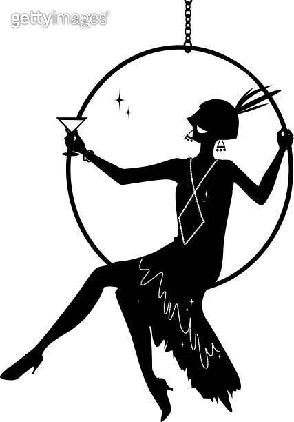 Flapper silhouette clip-art 이미지 (1016275644) - 게티이미지뱅크