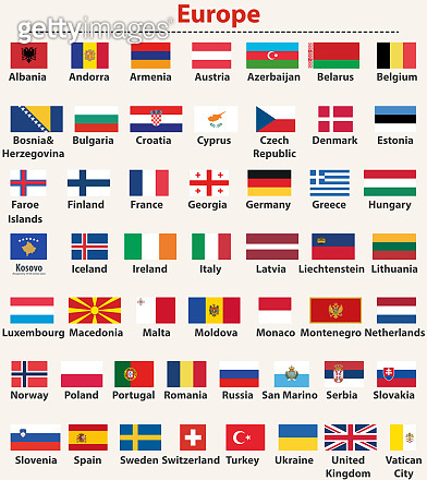vector set of european flags arranged in alphabetical order (960710932 ...