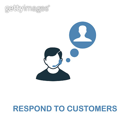 Respond To Customers icon. Two colors premium design from management ...