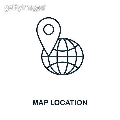 Map Location outline icon. Simple element illustration. Map Location ...
