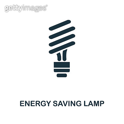 Energy Saving Lamp icon. Monochrome style design from power and energy icon collection. UI ...
