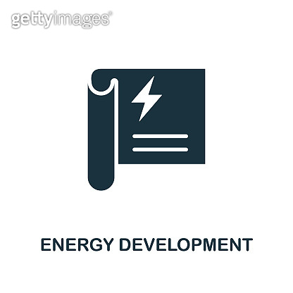 Energy Development icon. Monochrome style design from power and energy icon collection. UI ...
