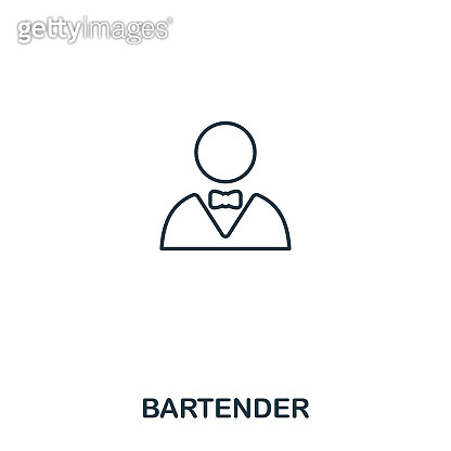 Bartender icon. Outline style icon design. UI. Illustration of ...