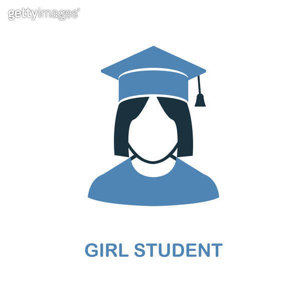 Student Girl icon. Simple element illustration. Student Girl pixel ...