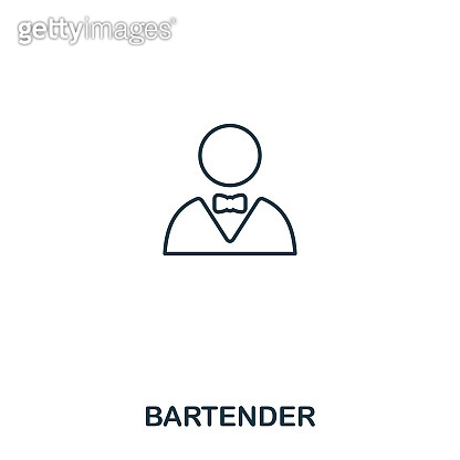 Bartender icon. Outline style icon design. UI. Illustration of ...