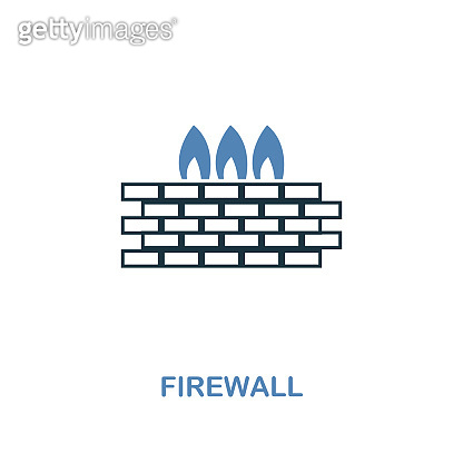 Firewall icon in two colors. Premium design from internet security icons collection. Pixel ...