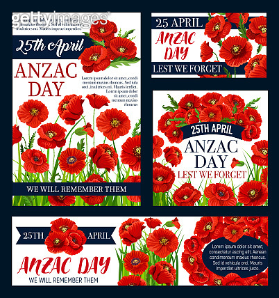 Anzac Day Australian vector Lest We Forget posters 이미지 (944168032) - 게티 ...