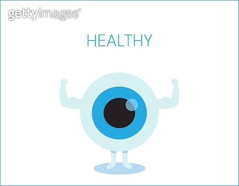 Strong healthy white eye, illustration icon Medical health banner ...