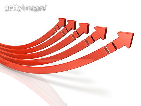 5 rising arrows. It shows cooperation and growing together. (909907970 ...