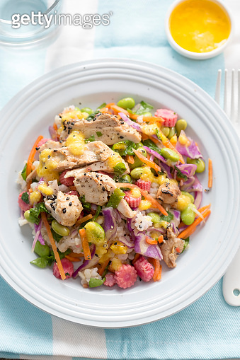 Miso chicken, pickled baby corn & wholegrain sticky rice with lime ...