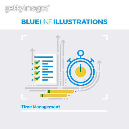 Time Management Blue Line Illustration 이미지 (926215850) - 게티이미지뱅크