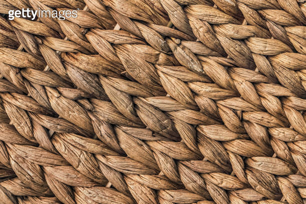 Plaited Raffia Palm Fiber Place Mat Rustic Rough Texture Detail ...