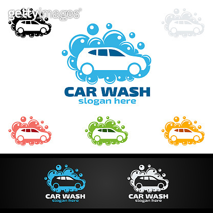 Car Wash Symbol, Cleaning Car, Washing and Service Vector Symbol Design ...