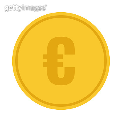 euro, round yellow coin, flat style vector illustration 이미지 (946592548 ...
