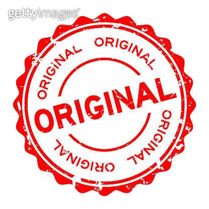 Grunge red original word round rubber seal business stamp on white ...