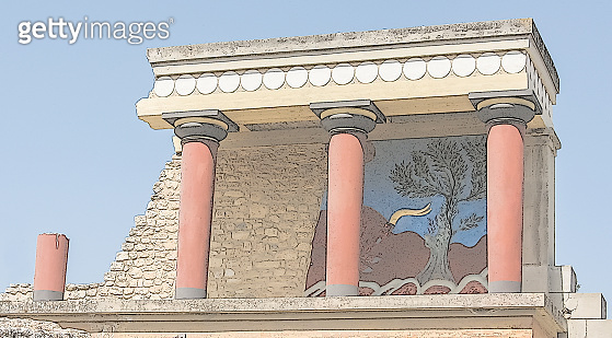 Ruins of the palace of Knossos. Famous archaeological attraction on ...