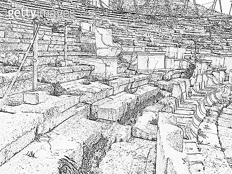 The Theatre of Dionysus Eleuthereus of the Athenian Acropolis. Athens ...