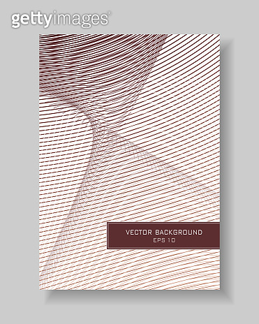 Cover template of line art design. Abstract bordo, brown lines pattern ...