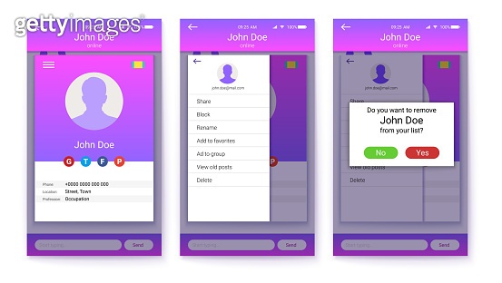 UI set of mobile app, GUI design for responsive business website or ...