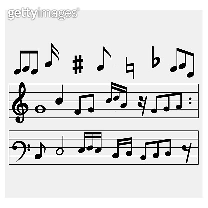 Collection of Musical Notes. Vector illustration (950659872) - 게티이미지뱅크