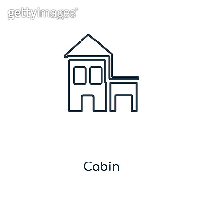 Cabin concept line icon. Linear Cabin concept outline symbol design ...