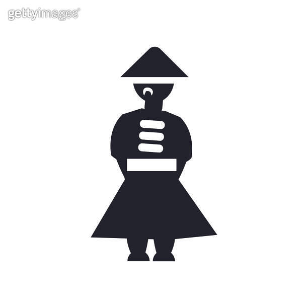Chinese man icon vector sign and symbol isolated on white background ...