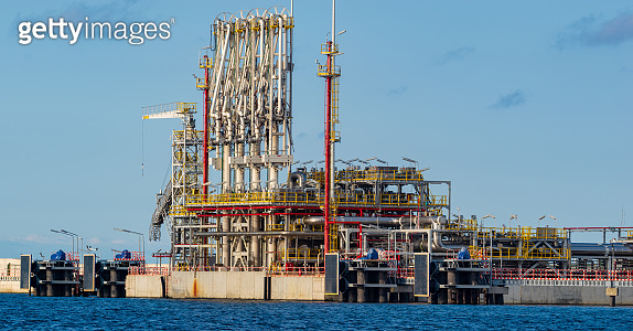 installations for pumping liquefied sea gas mLNG, Swinoujscie, Poland ...