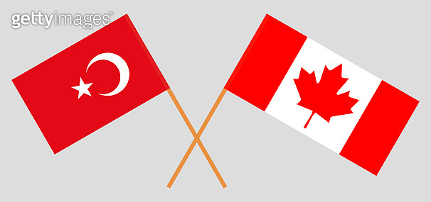 Canada and Turkey. The Canadian and Turkish flags. Official colors ...