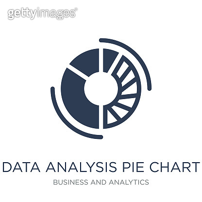 Data analysis pie chart icon. Trendy flat vector Data analysis pie chart icon on white ...