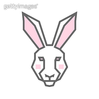 Stylized geometric Rabbit head illustration. Vector icon tribal hare ...