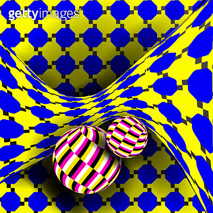Illusion Vector. Optical 3d Art. Rotation Dynamic Optical Effect. Swirl ...