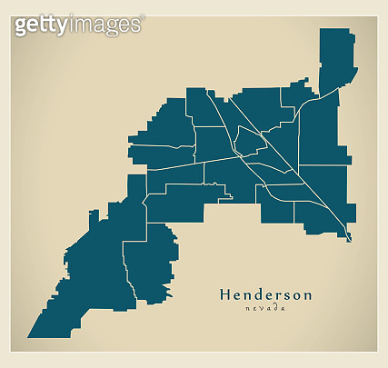 Modern City Map - Henderson Nevada city of the USA with neighborhoods ...