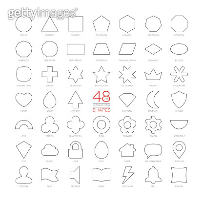 Basic outline shapes 이미지 (935238030) - 게티이미지뱅크