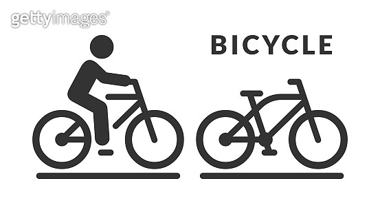 Vector isolated bicycle icon. Bike no human silhouette symbol and cycle ...