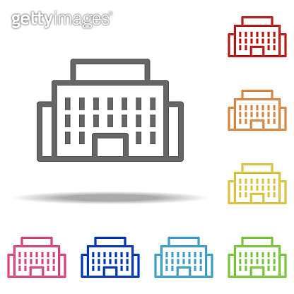 public institution icon. Elements of Buildings in multi colored icons ...