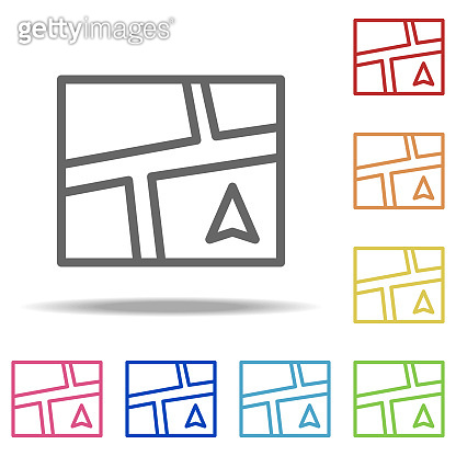 navigator screen icon. Elements of Navigation in multi colored icons ...