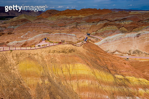 ZhangYe Rainbow Mountain natural colorful soil DanXi Scenic Spot in ...