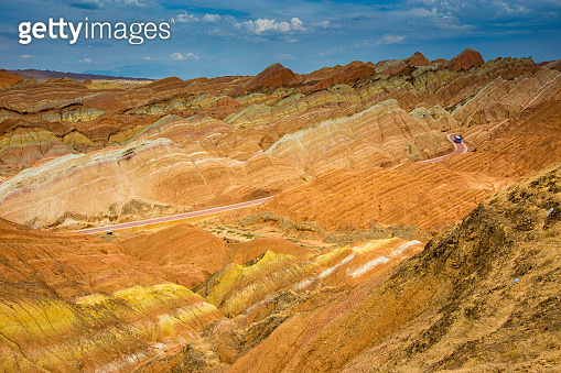 ZhangYe Rainbow Mountain natural colorful soil DanXi Scenic Spot in ...