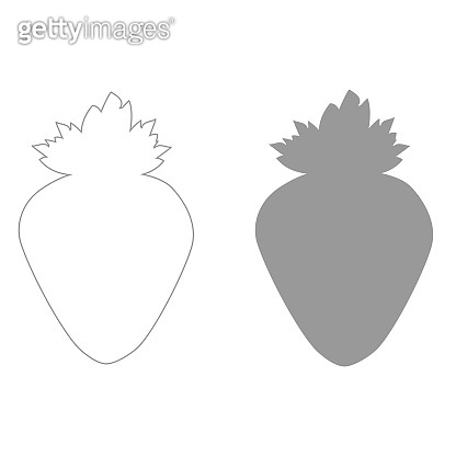The strawberry the grey color icon . 이미지 (1055869156) - 게티이미지뱅크